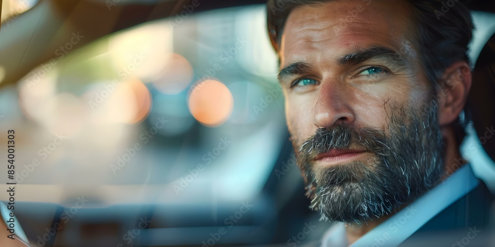 Sales rep alone driving car isolated from others confined to vehicle ...