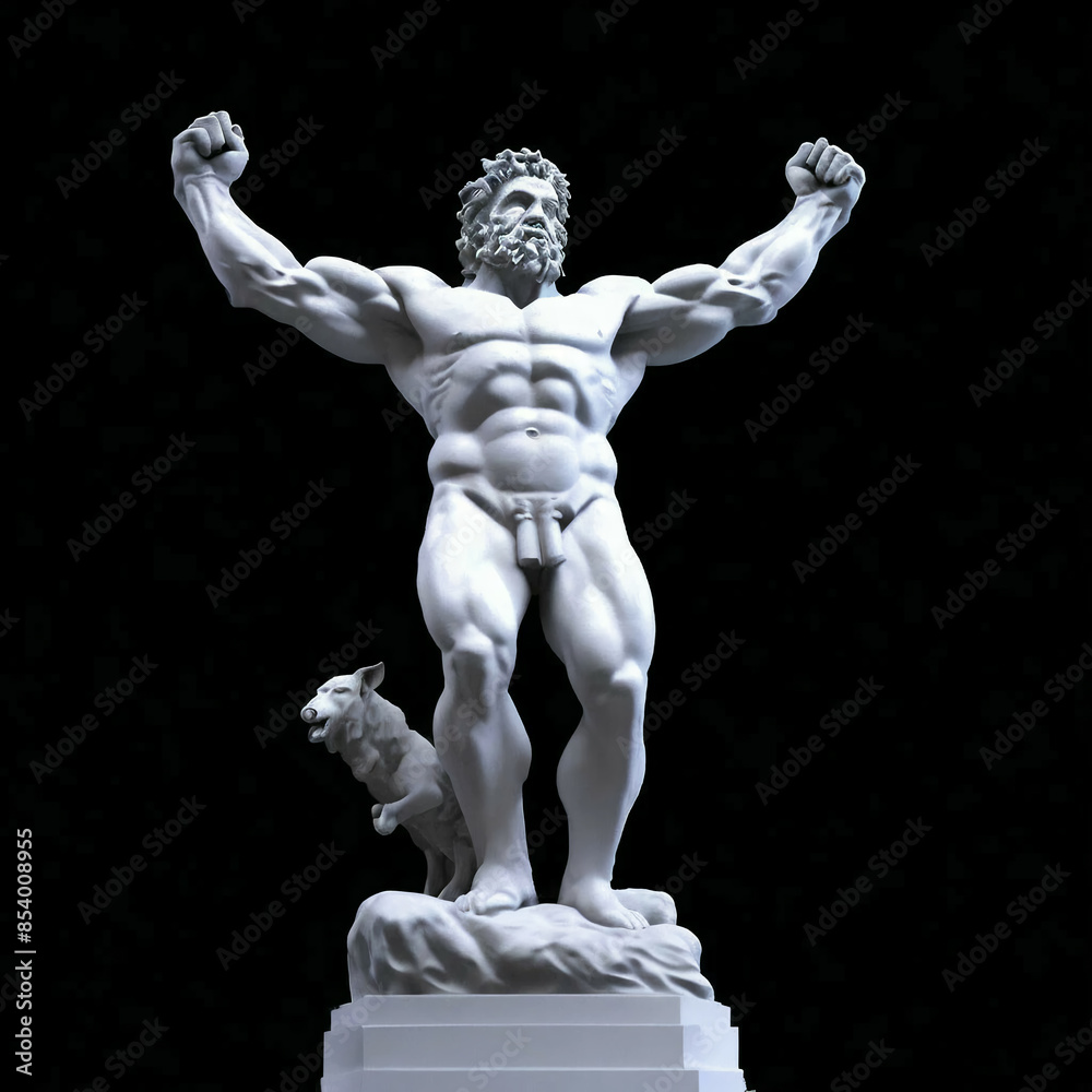 3D sHercules, sculpture, marble,culpture of Hercules, made in a modern ...