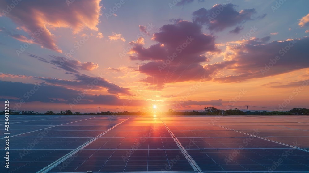 Solar photovoltaic panels on roof, alternative energy, saving resources ...