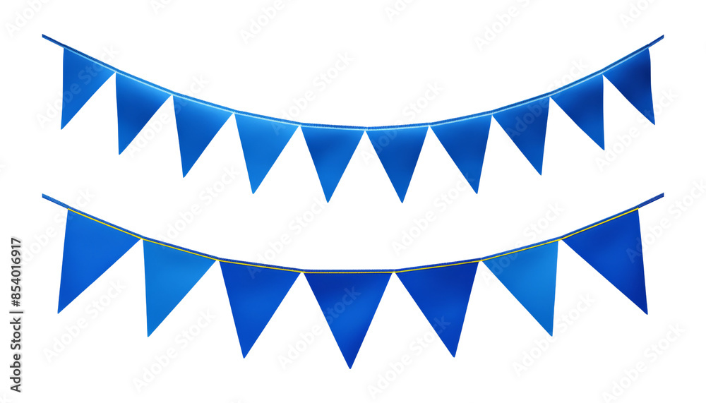 blue bunting banner isolated on transparent background cutout Stock ...