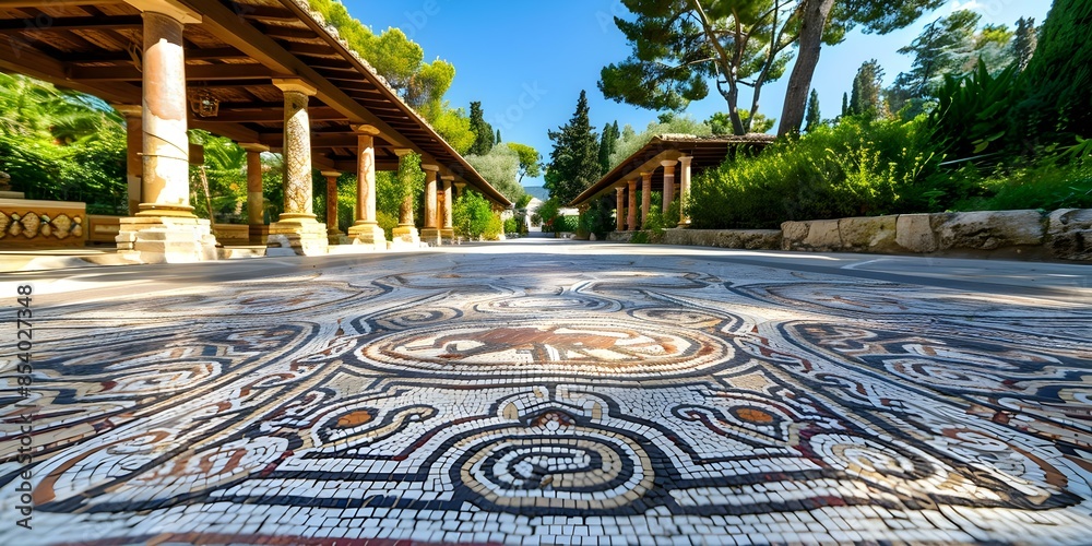 Ancient Roman Road Decorated with Intricate Mosaics of Mythical ...