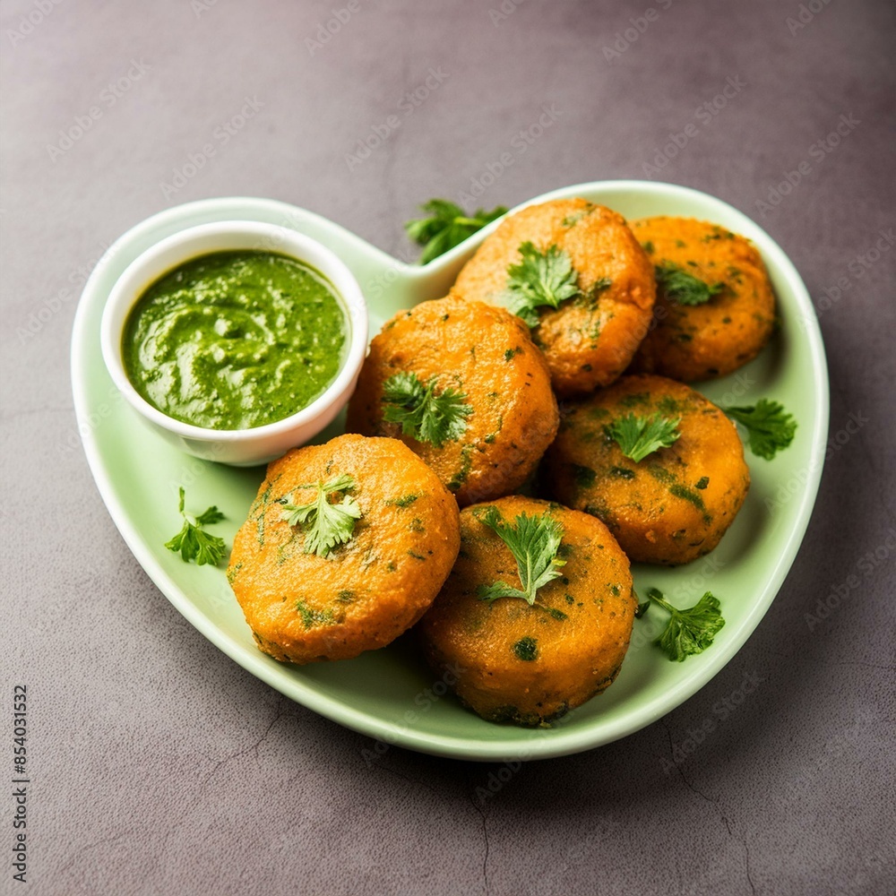 Indian street food aloo tikki also called tiki, potato patties, patty ...