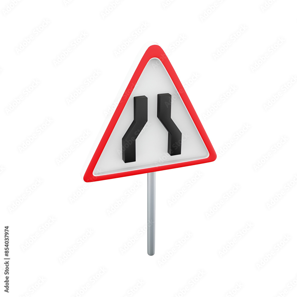 A merging traffic sign indicating lanes merging ahead Commonly used for ...