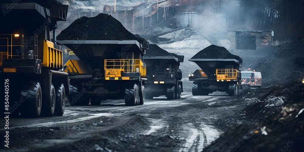 Coal mine with workers in shifts to boost productivity and efficiency ...