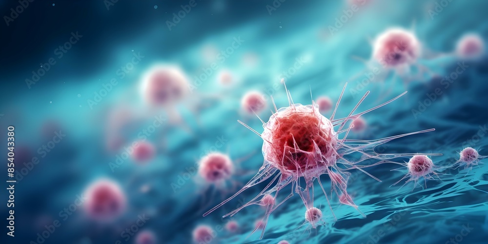 Microscopic view of cancer cells rapidly multiplying showing tumor ...