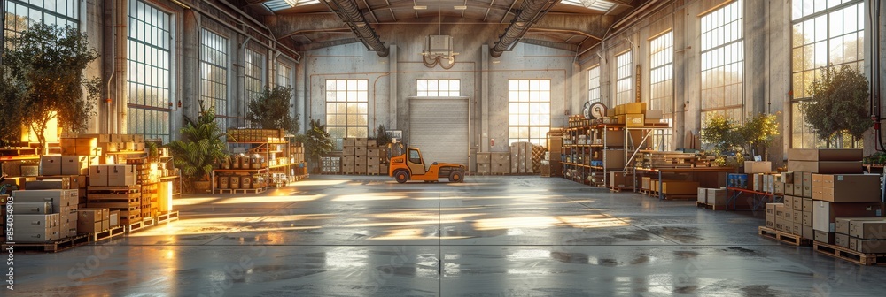 Warehouse storage area with shelves overflowing with boxed goods Stock ...