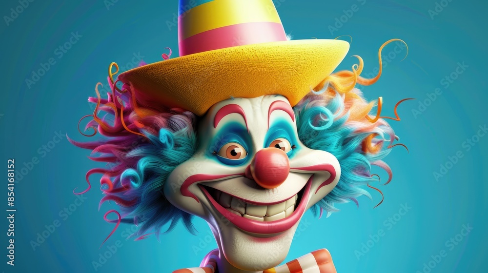 A delightful clown emoji wearing a whimsical hat and sporting a ...