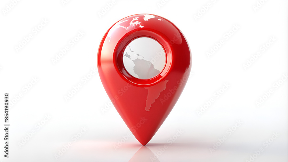 Simple red map pin. Concept of global coordinate, dot, needle tip, ui ...