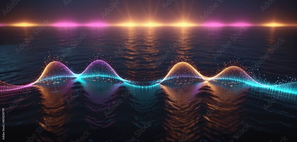 Modern and abstract luminous wave pattern of dynamic lines and curves ...
