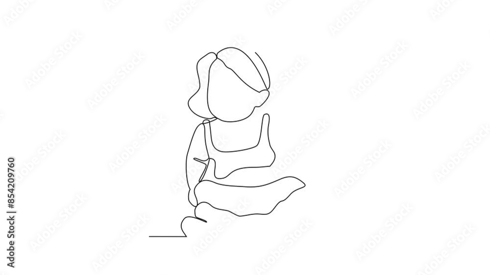 Animated self drawing of step by step baby grow up baby phase video ...