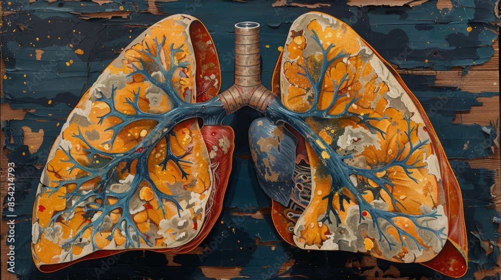 Depict the process of inhalation, showing how the diaphragm and ...