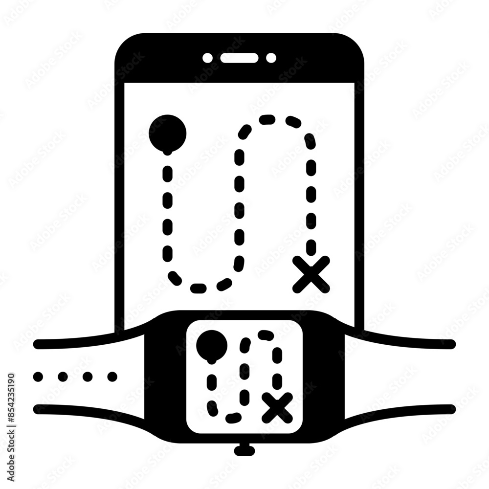 Pairing Smartphone and Smartwatch vector design, Artificial general ...