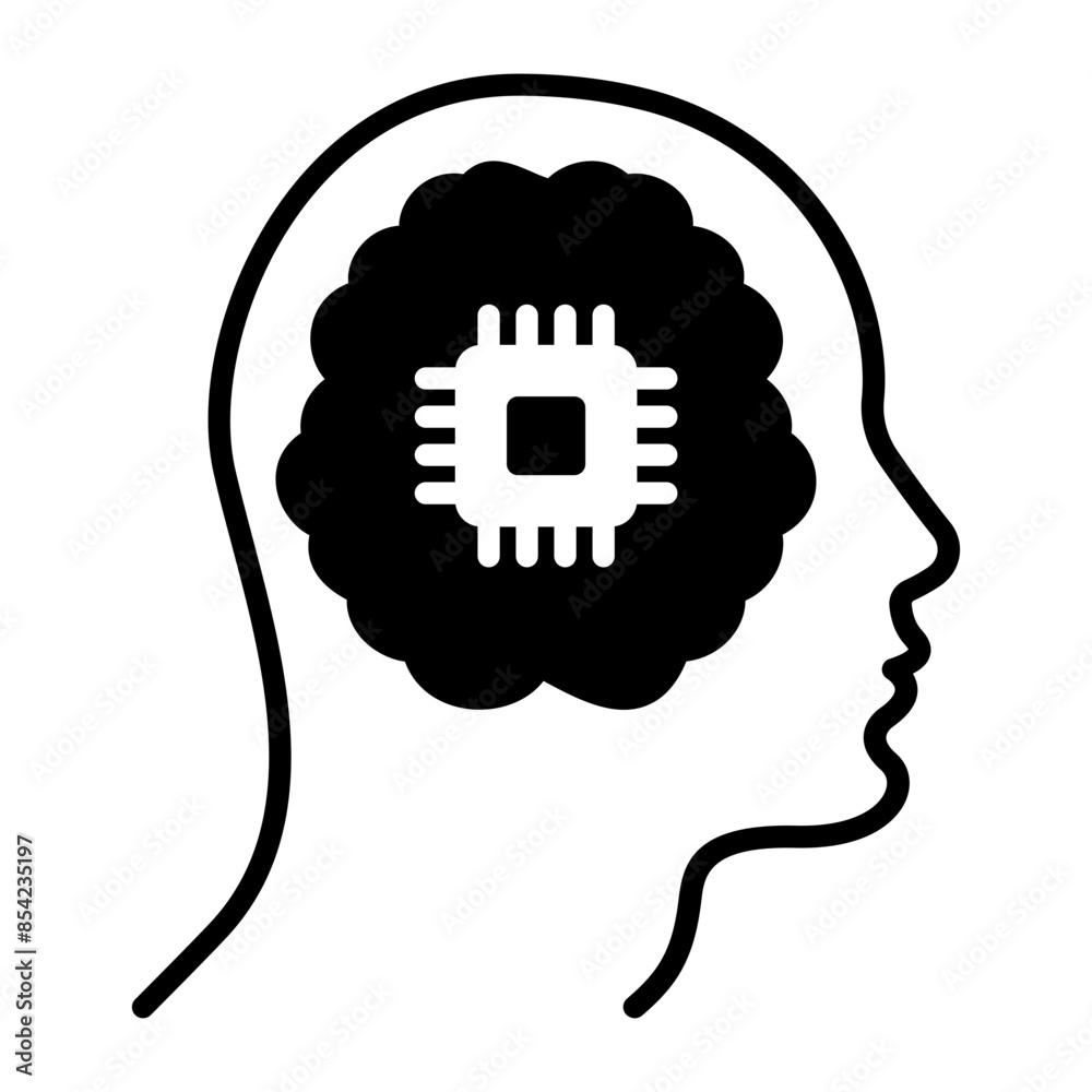 Electrocorticography Vector Icon Design Artificial General Intelligence Symbol Natural