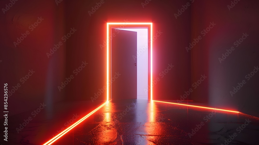 mage of diverging white light beams at a door opening modern hd ...