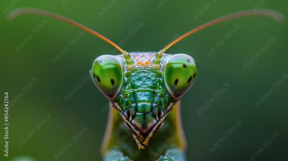 Extreme closeup of a praying mantis, insect, predator, camouflage ...