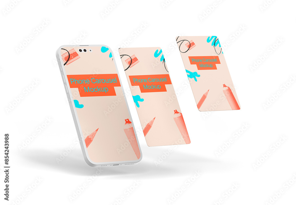 Phone Carousel Mockup Stock Template | Adobe Stock