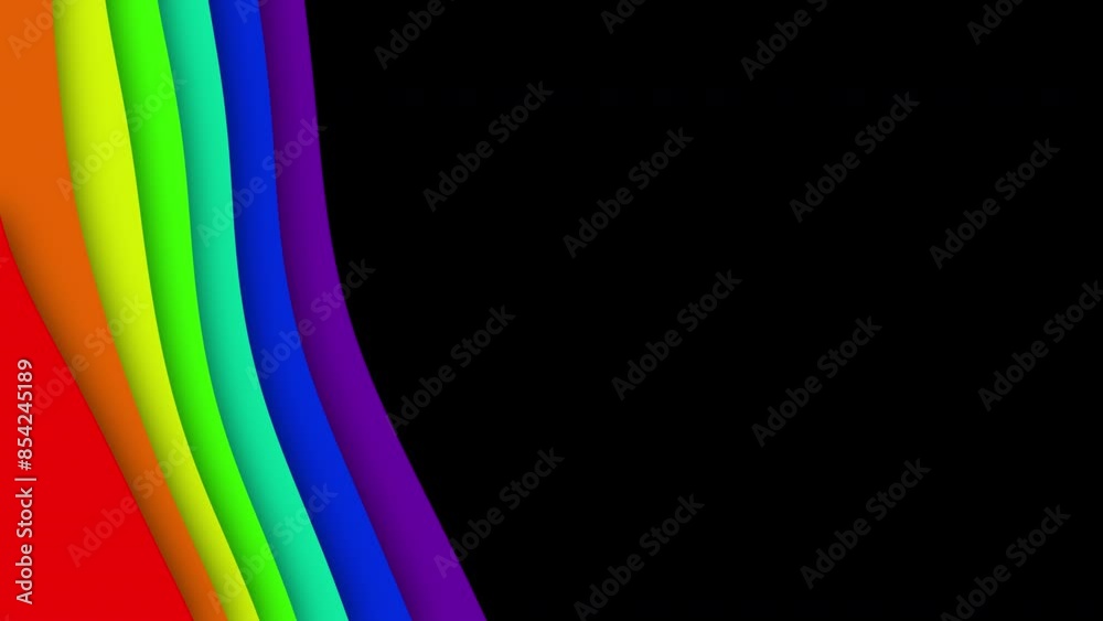 Animated LGBT flag with flowing, smooth waves set against a transparent ...