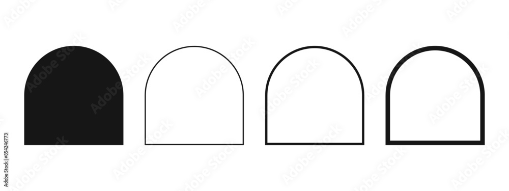 Set of arch shapes and frames. Blank templates for wedding invitation ...