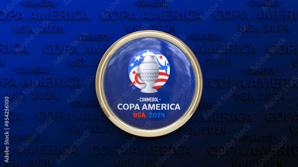 A round badge with the CONMEBOL COPA AMERICA 2024 Football Cup logo on ...