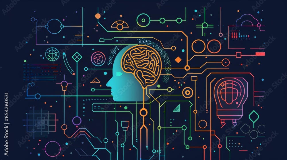 Data science banner web icon for Computer Science and insight, Ai, Big Data, algorithm, analyze ...