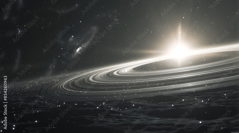 The beauty of a planetary ring system with particles of ice and dust ...