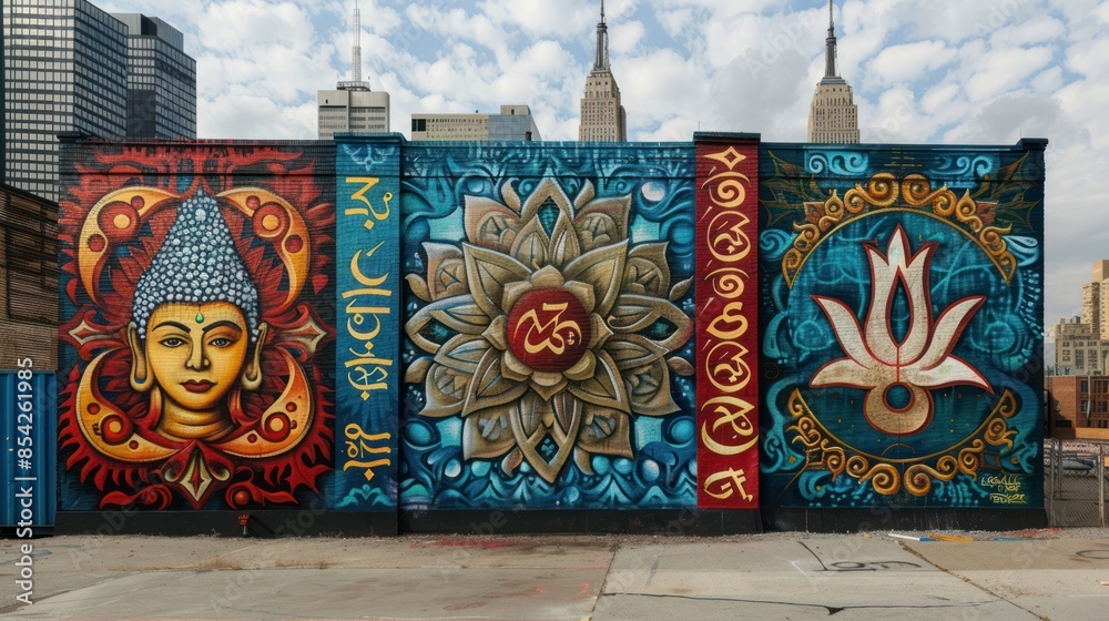 Unity Mural: A Blend of Religious Symbols into One Cohesive Artwork ...