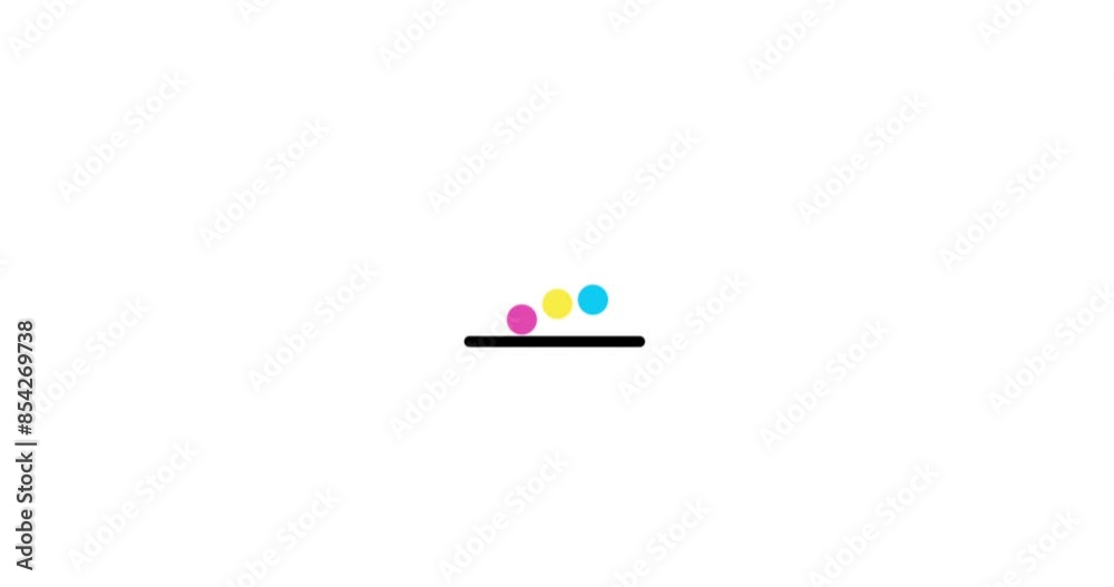 Falling balls animation for loader screen. Loading animation of circles ...