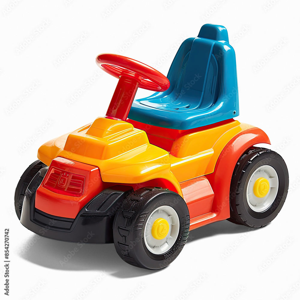 Little Tikes plastic toy lawn mower angled view | Isolated on ...