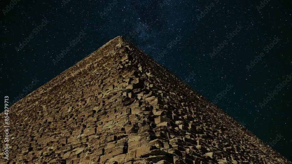 Egypt The Great Pyramid of Giza Pyramid of Khufu and Starry Sky Stock ...