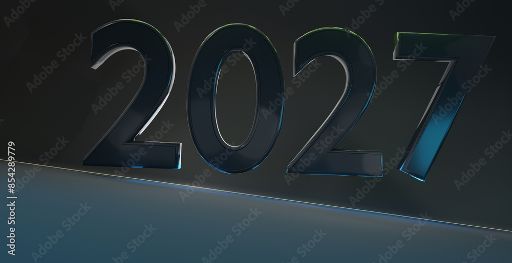 2027 creative year as new year symbol bold letters, dark font color and ...
