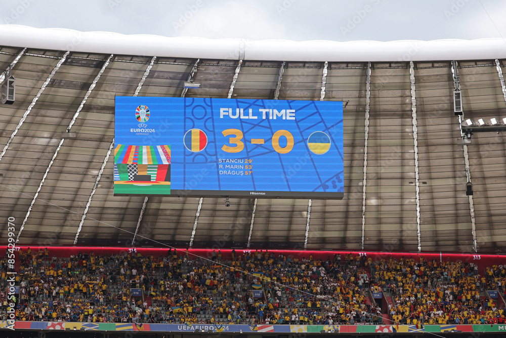 Final score of the UEFA EURO 2024 group stage match Romania v Ukraine ...