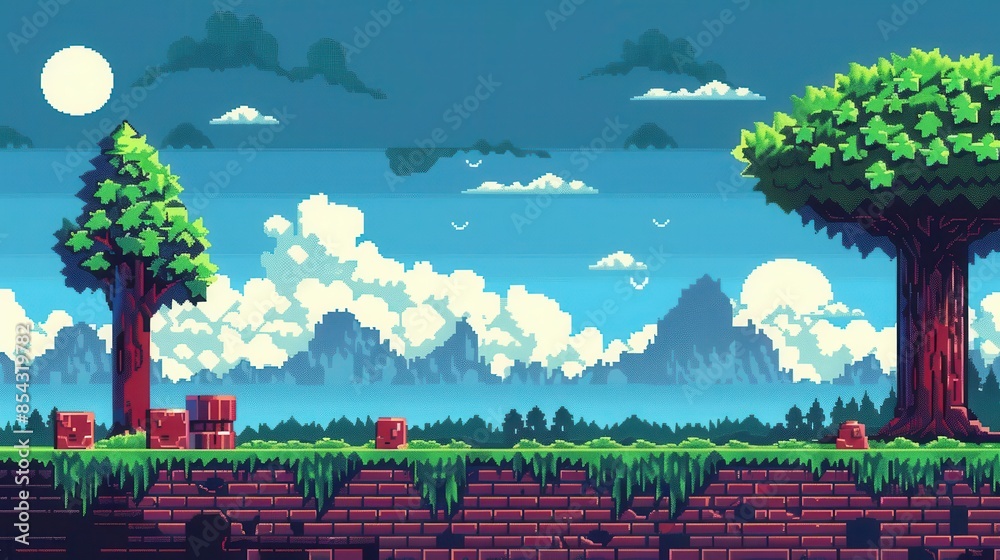 pixel art retro 8bit video game interface background vintage gaming ...