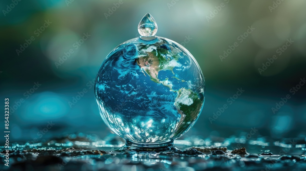 Waters Precious Gift A globe, shaped like a teardrop of water ...