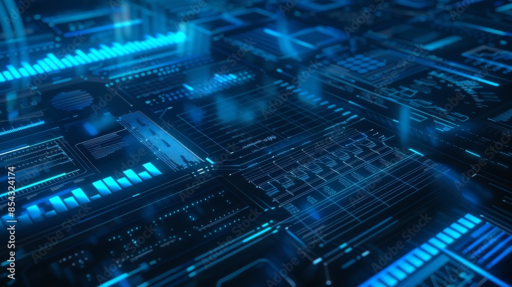 Stereoscopic data chart, visual data screen, data table, Visual data ...