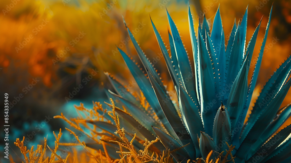 planta de agave azul cosecha y cultivo de agave en el campo mata ...