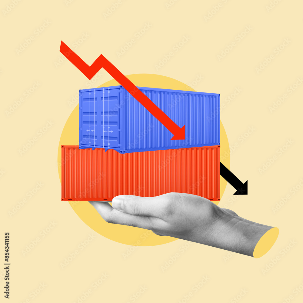 Graph, economy, red, falls, collapse, containers, Commercial Activity ...