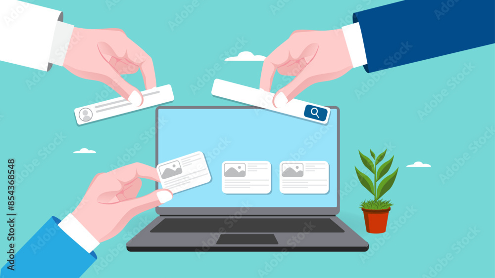 website development concept, build landing page homepage layouts for ...