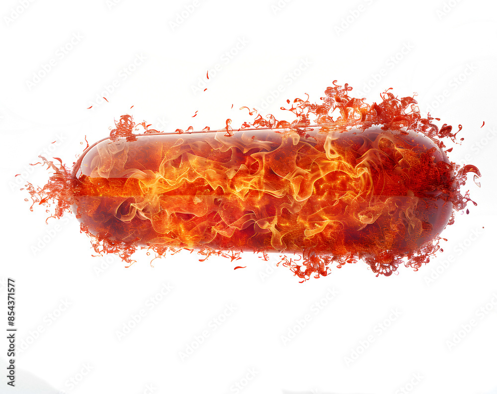 Realistic flying bullet with red trail of fire isolated on transparent ...