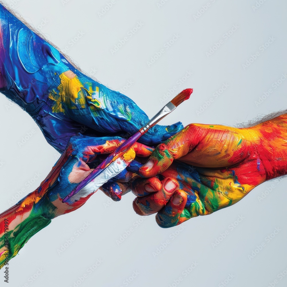 A hand reaching out to lift another hand up, with both hands holding ...