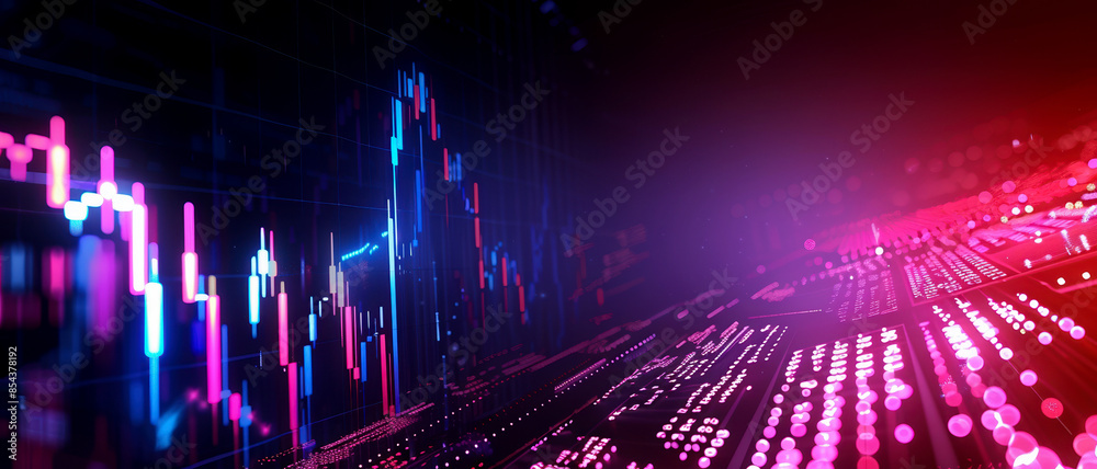 Digital stock ticker with fluctuating prices, futuristic design, dark ...