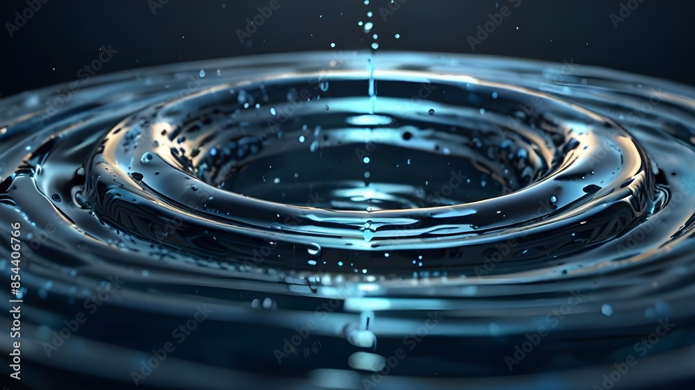 Ring Of Water Flowing Background Loop/ 4k animation of an abstract 3d ...