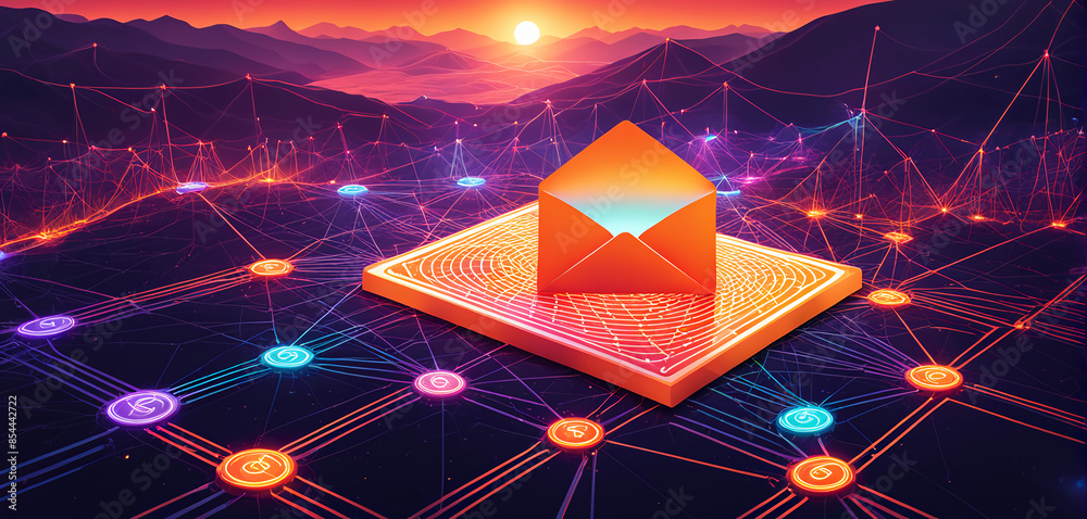 Symbol marketing or newsletter concept, diagram. Send bulk email ...