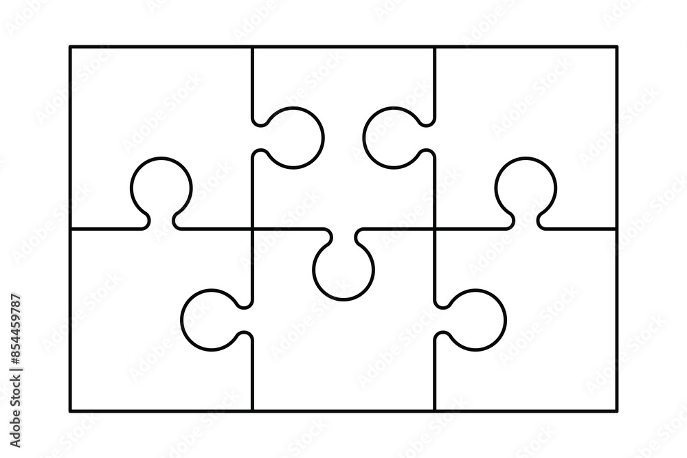 Puzzle Grid Outline. Puzzle Template for Kids Worksheet. Stock Vector ...