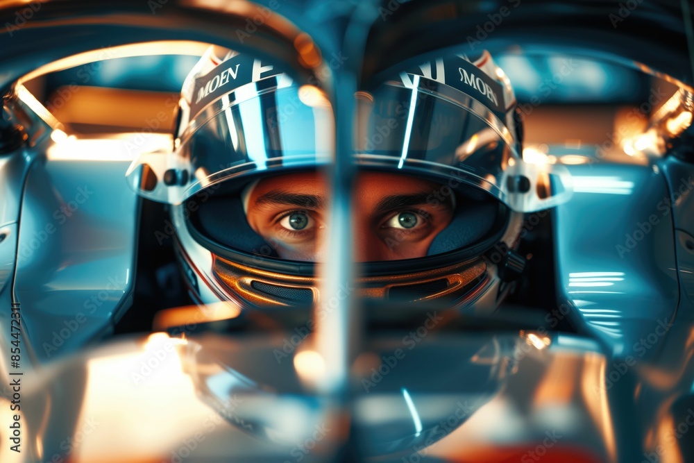 The picture of the formula one or f1 racer wearing the helmet for ...