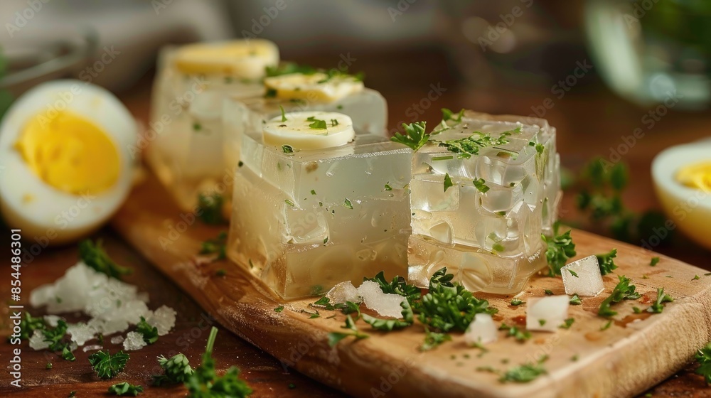 Classic Ashkenazi Jewish delicacy gelatin made from calf s feet paired ...