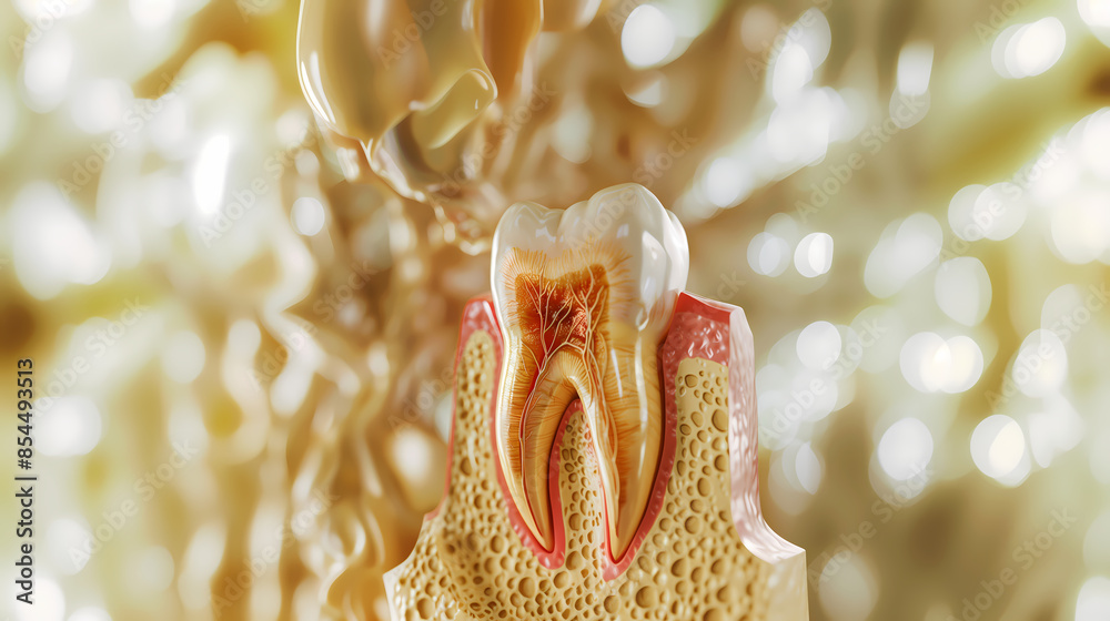 Dental Illustration Showing Decayed Tooth Undergoing Root Canal ...