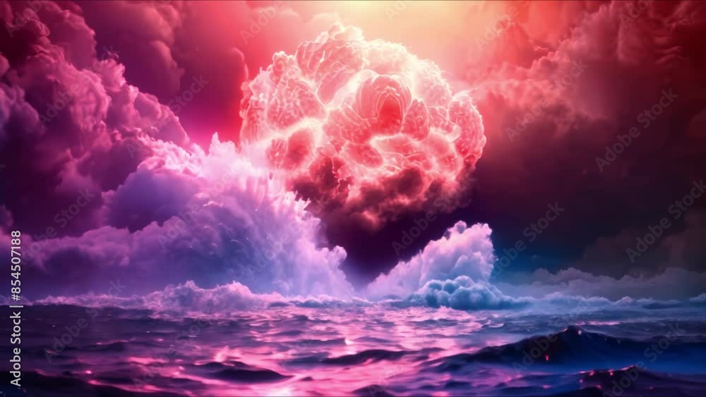 Underwater nuclear detonation creates fiery mushroom cloud in digital ...