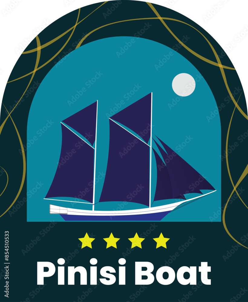 vetor pinisi ship logo background for companies communities ...