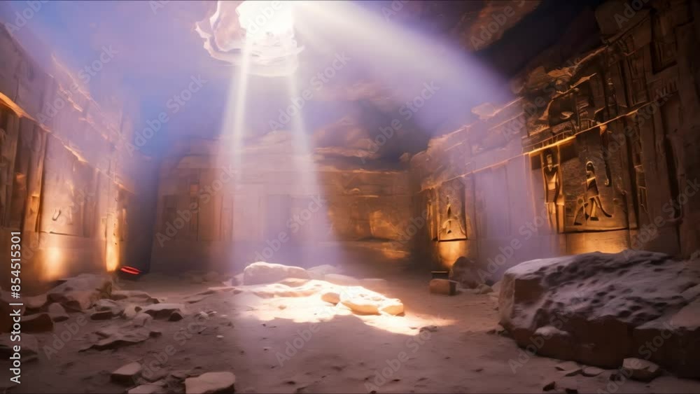 Exploring hidden Egyptian Pharaohs tombs King Tuts pyramid lit by ...