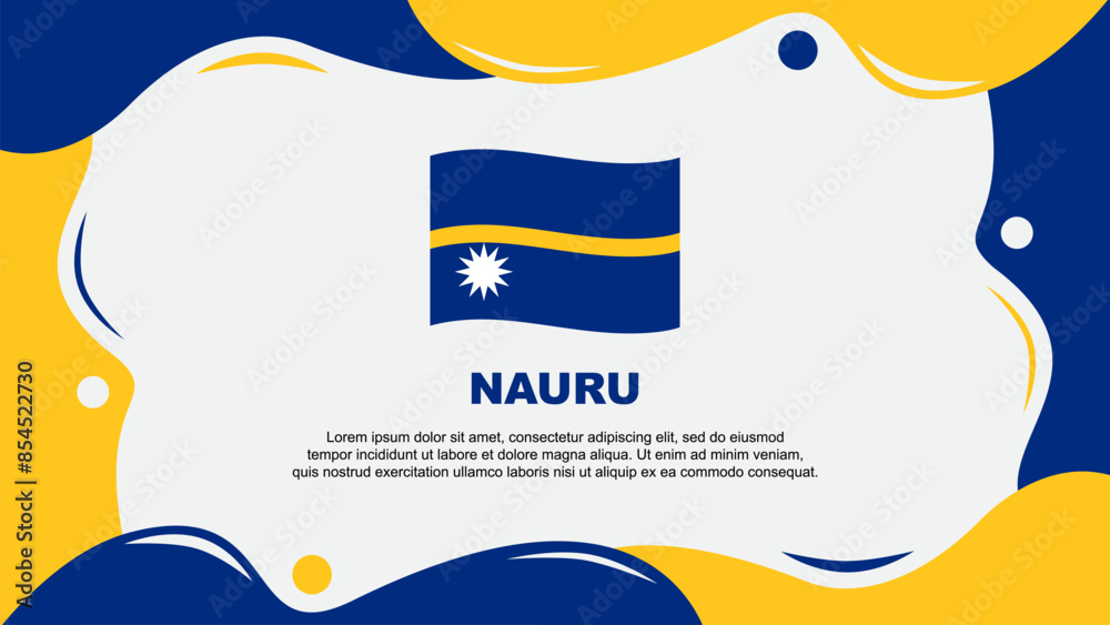 Nauru Flag Abstract Background Flat Design Template. Nauru Independence ...